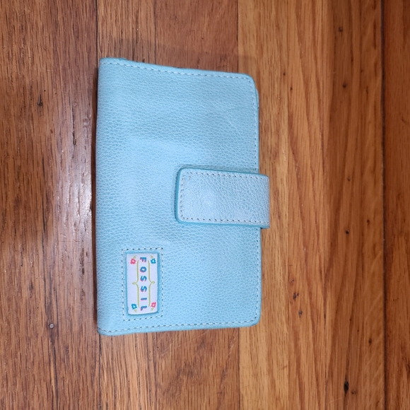 Fossil | Bags | Fossil Blue Teal Blue Bifold Wallet | Poshmark
